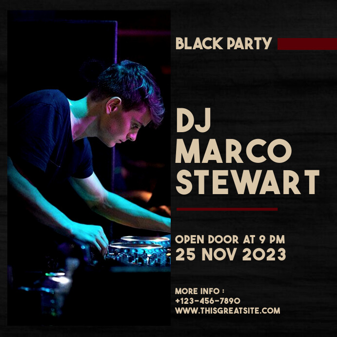 Black Party Design Template | PosterMyWall