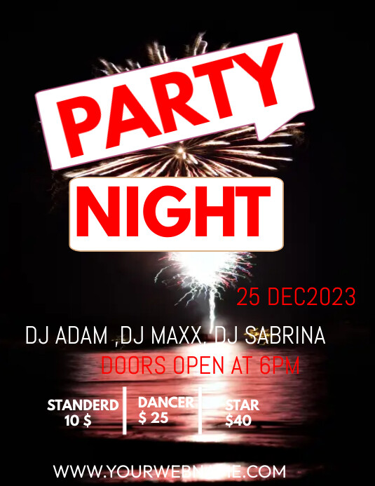 Black Party Night Club Dj Flyer Template | PosterMyWall