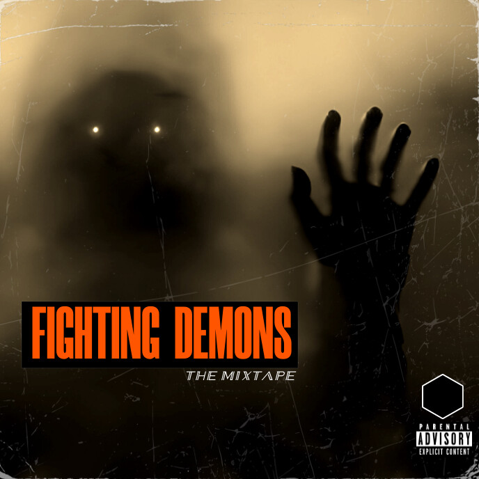 Plantilla de Black Pastel "fighting Demons" Album Cover | PosterMyWall