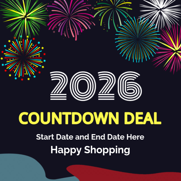 Black Pastel 2025 Countdown Deal Beautiful Template Square (1:1 ...