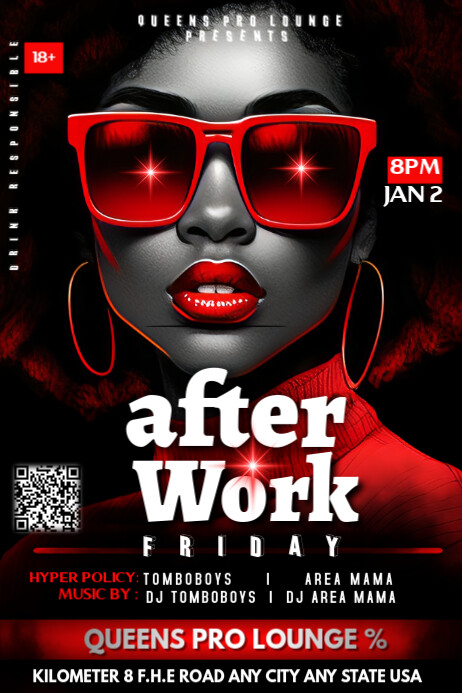 Copy of Black Pastel After Work Friday Poster | PosterMyWall