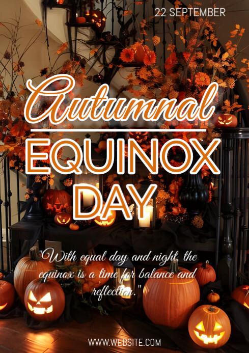 Black Pastel Autumnal Equinox A4 Template | PosterMyWall