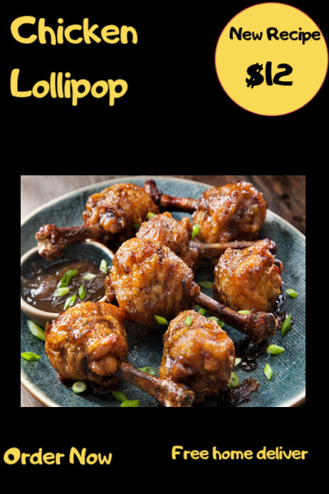 Copy of Black Pastel Chicken Lollipop Poster | PosterMyWall