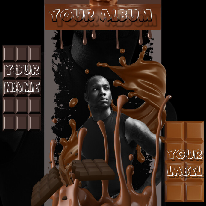 Black Pastel Chocolate Milk Design Album Cover With A Man Album Cover ...