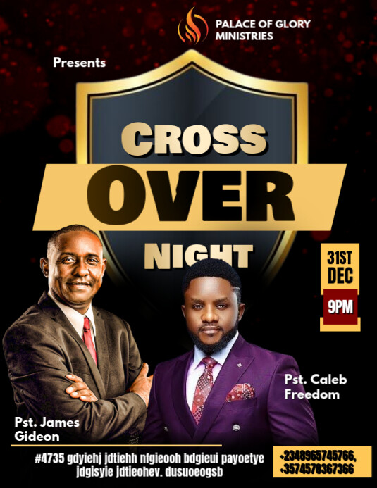 Copy of Black Pastel Cross Overnight Flyer (us Letter) | PosterMyWall