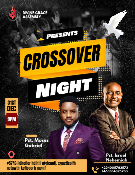 Black Pastel Cross Overnight Flyer (us Letter) Template | PosterMyWall