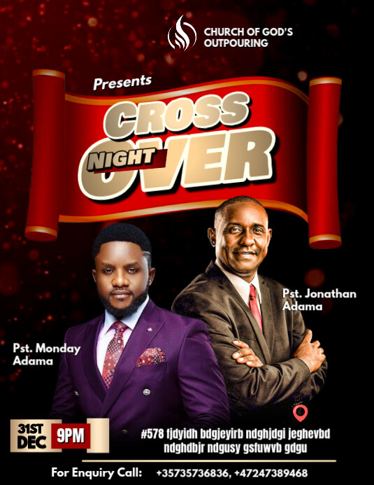 Copy of Black Pastel Cross Overnight Flyer (us Letter) | PosterMyWall