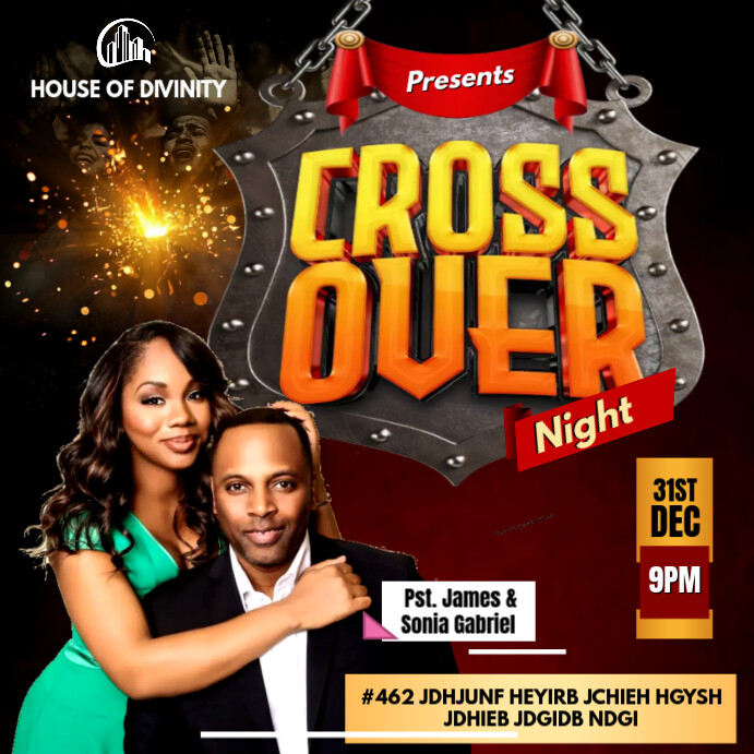 Plantilla de Black Pastel Cross Overnight Instagram Post | PosterMyWall