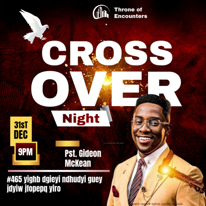 Plantilla de Black Pastel Cross Overnight Instagram Post | PosterMyWall