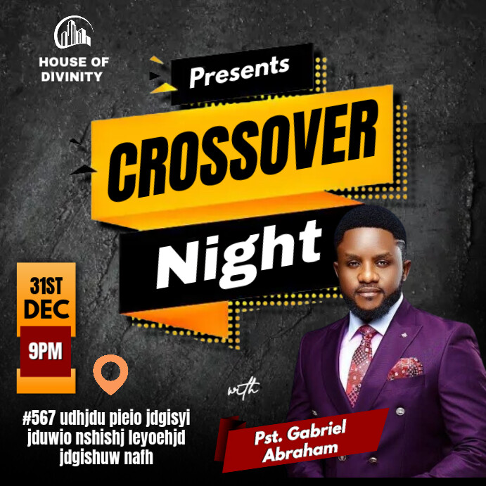 Black Pastel Cross Overnight Instagram Post Template | PosterMyWall