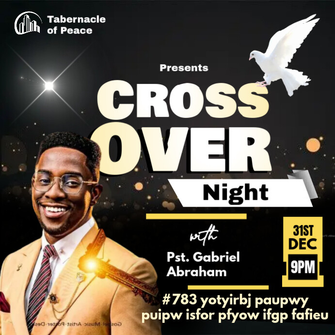 Black Pastel Cross Overnight Instagram Post Template | PosterMyWall