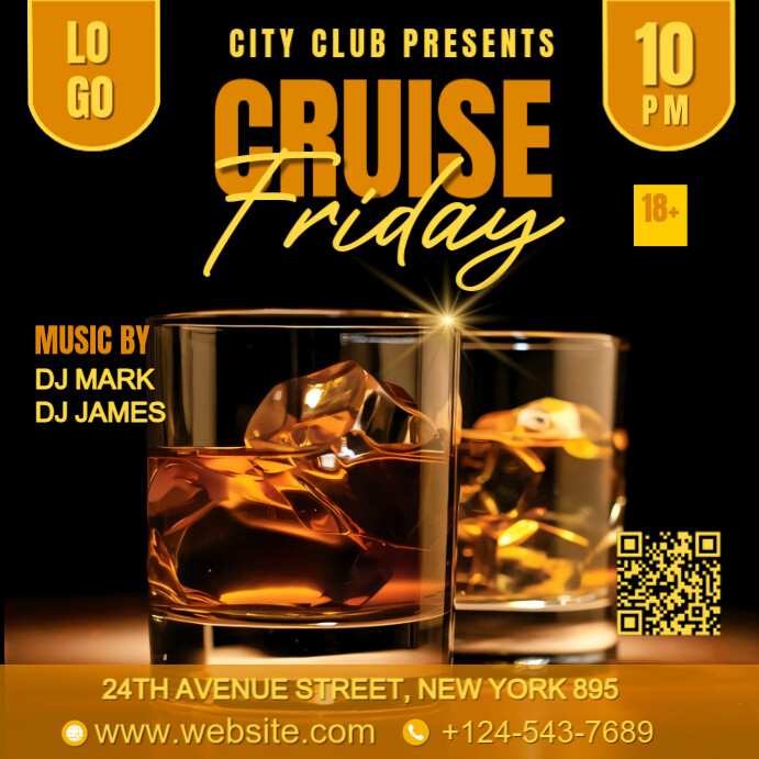 Black Pastel Cruise Friday Instagram Post Template | PosterMyWall