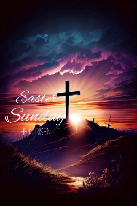 Black Pastel Easter Sunday Poster Template | PosterMyWall