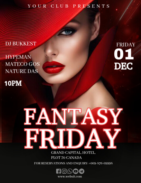 Black Pastel Fantasy Friday Party Flyer (us Letter) Template | PosterMyWall