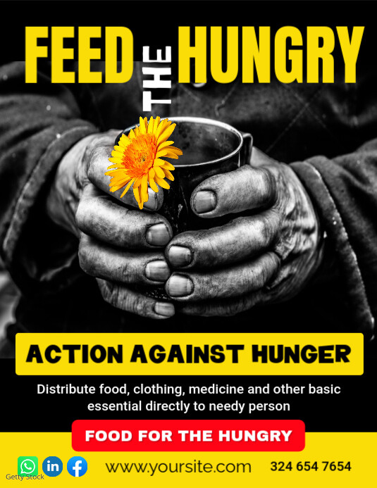 Black Pastel Feed The Hunger Flyer (us Letter) Template | PosterMyWall