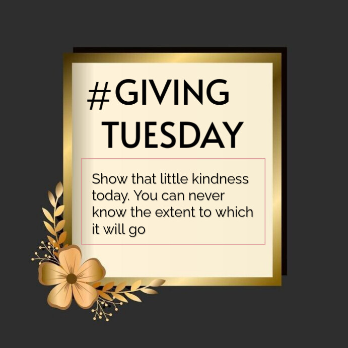 Black Pastel Giving Tuesday Template Instagram Post | PosterMyWall
