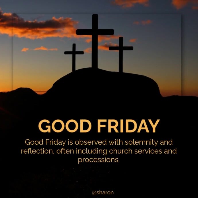 Black Pastel Good Friday Instagram Post Template | PosterMyWall