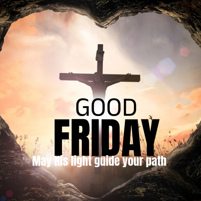 Black Pastel Good Friday Instagram Post Template | PosterMyWall