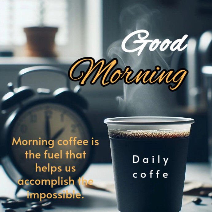 Black Pastel Good Morning Logo Template | PosterMyWall