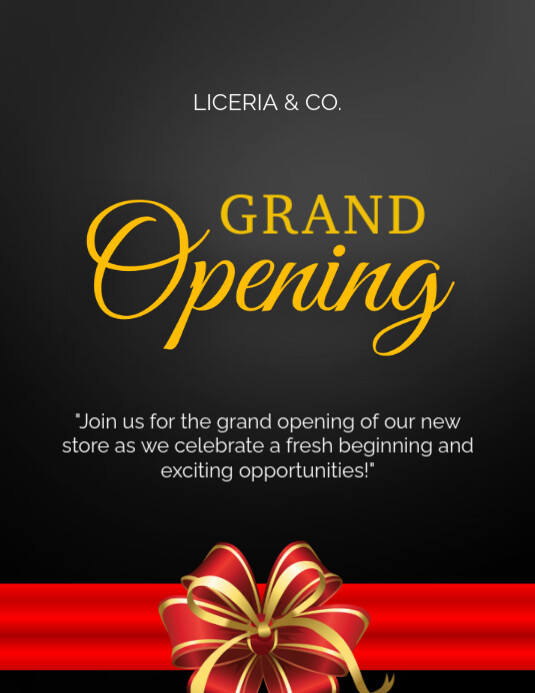 Copy of Black Pastel Grand Opening Ceremony Posters Flyer (us Letter ...