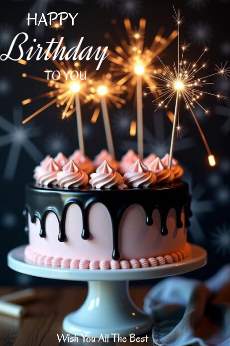 Black Pastel Happy Birthday To You Poster Template | PosterMyWall