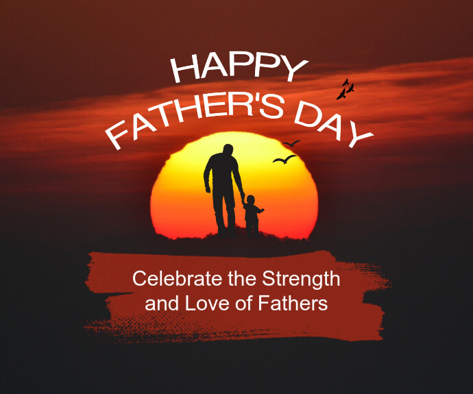 Black Pastel Happy Father's Day Celebration Templates Medium Rectangle ...