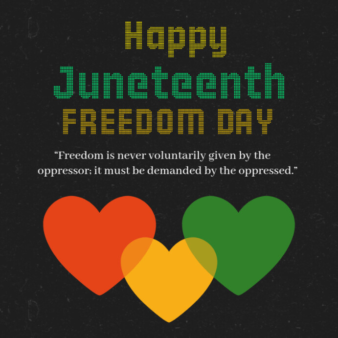 Black Pastel Happy Juneteenth Freedom Day Instagram Post Template ...