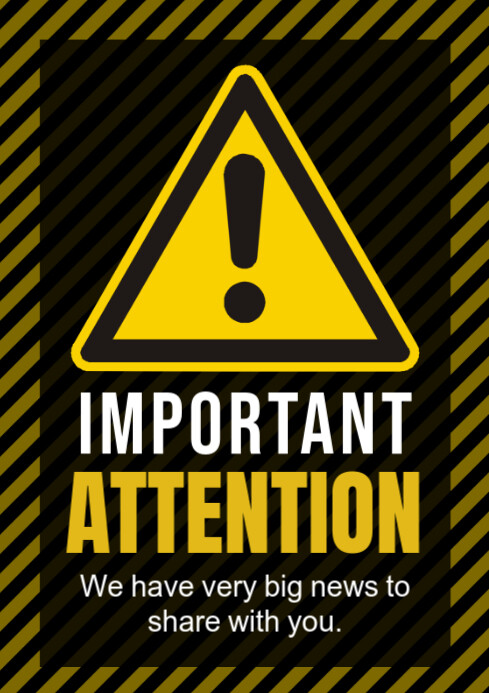 Black Pastel Important Announcement Notification Flyers A4 Template ...