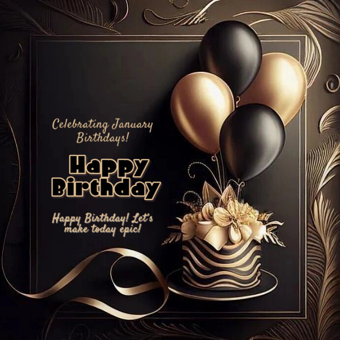 Copy of Black Pastel January Birthdays Instagram Post | PosterMyWall