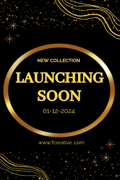 Black Pastel Launching Soon Banner 4' × 6' Templat | PosterMyWall