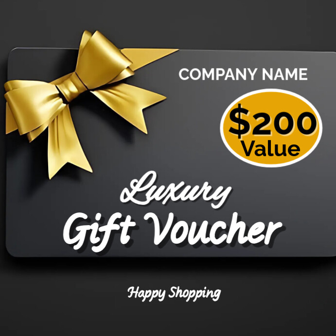 Modèle Black Pastel Luxury Gift Card Voucher Instagram Post | PosterMyWall