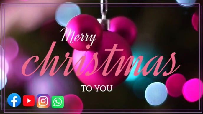 Black Pastel Merry Christmas Youtube Thumbnail Template | PosterMyWall