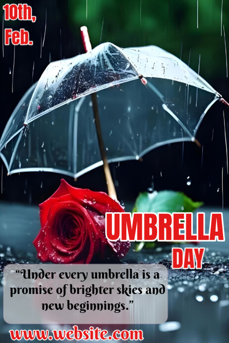 Black Pastel National Umbrella Day Poster Template | PosterMyWall