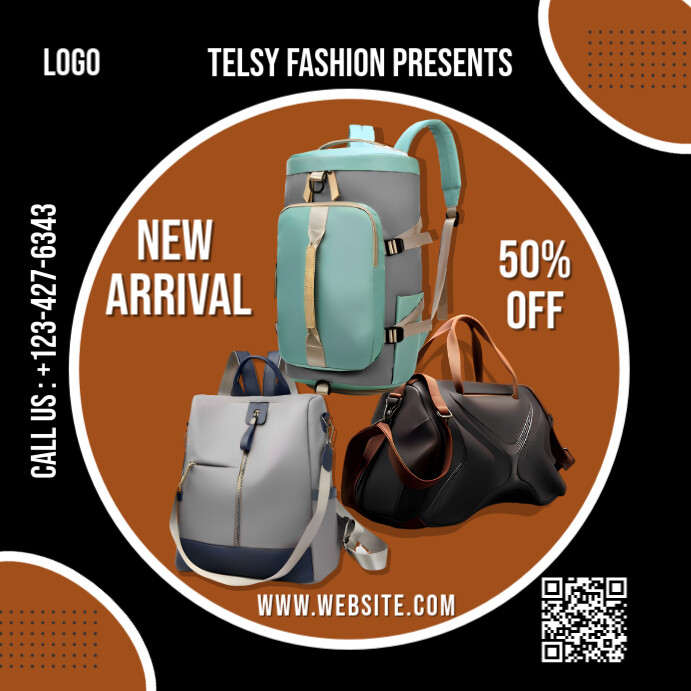 Plantilla de Black Pastel New Arrival Bags Instagram Post | PosterMyWall