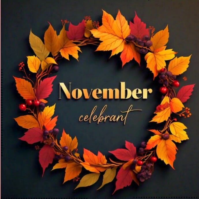 Plantilla de Black Pastel November Celebrants Template Instagram Post ...