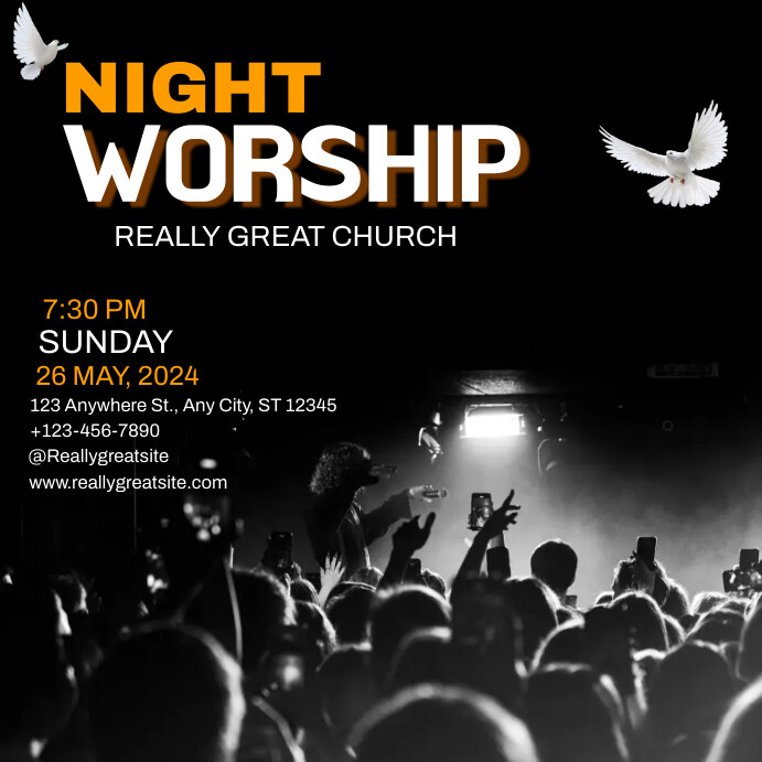 Plantilla de Black Pastel Sunday Service Instagram Post | PosterMyWall