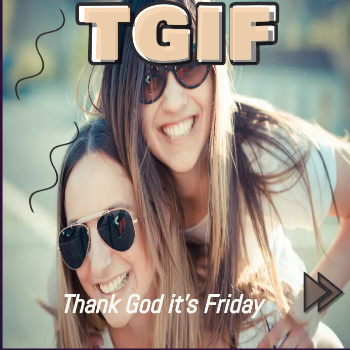 Black Pastel Tgif Instagram Post模板 | PosterMyWall