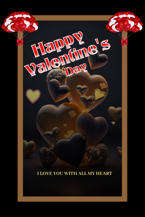 Black Pastel Valentine Day Poster Template | PosterMyWall