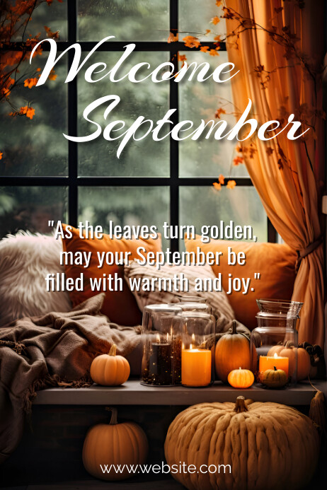 Black Pastel Welcome September Poster Template | PosterMyWall