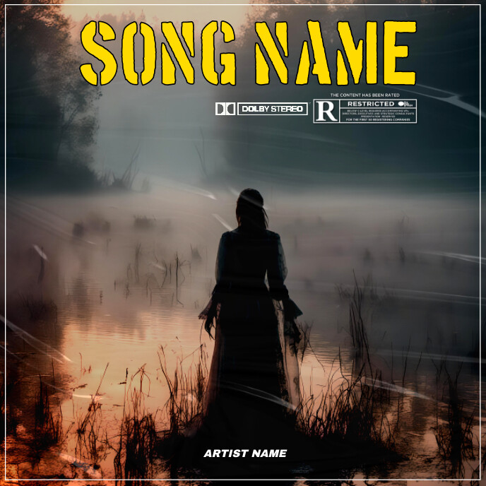 Black Pastel Woman Album Cover Template | PosterMyWall