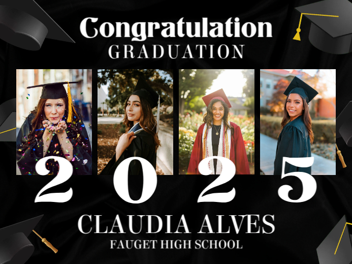 Black Photo Collage Graduation Yard Sign Template | PosterMyWall