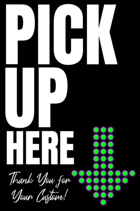 Black Pick Up Point Here Signage Poster Template | PosterMyWall