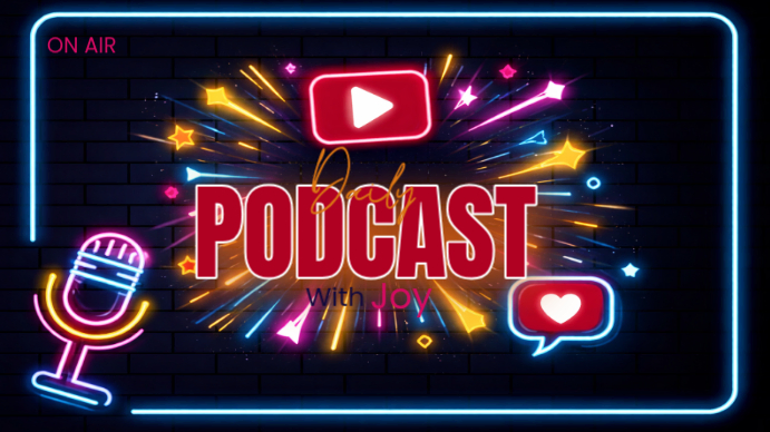 Black Podcast YouTube Thumbnail Template | PosterMyWall