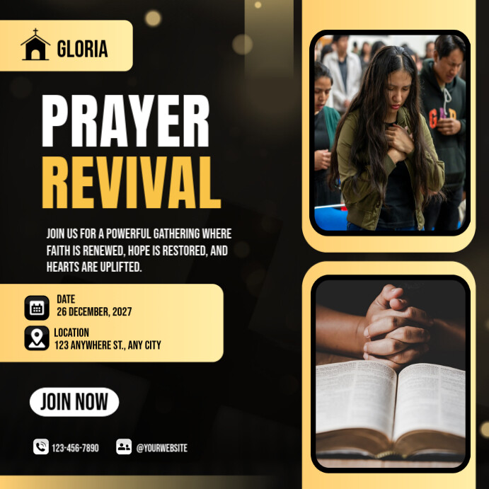Plantilla de Black Prayer Revival Pos Instagram | PosterMyWall
