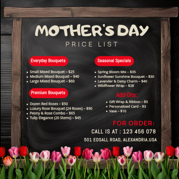 Black Price List Instagram Post Template | PosterMyWall