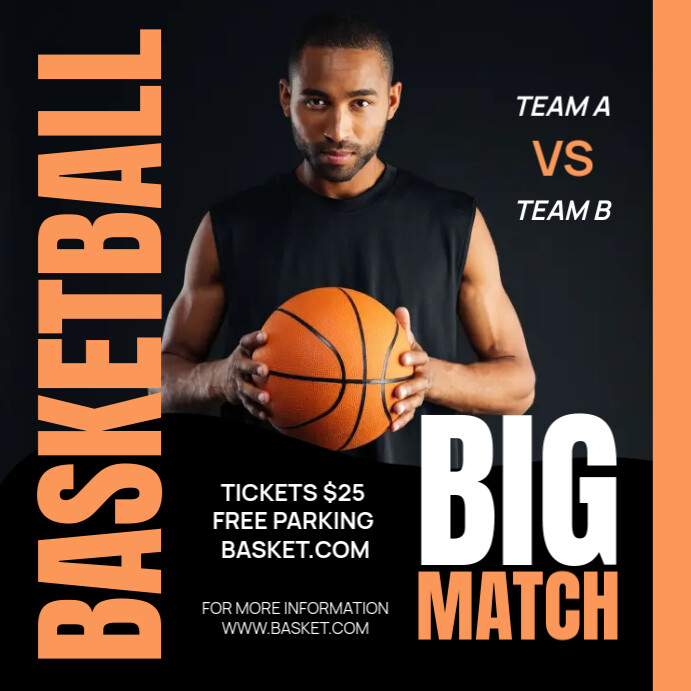 Copy of Black Profesional Basketball Game Day Pos Instagram | PosterMyWall