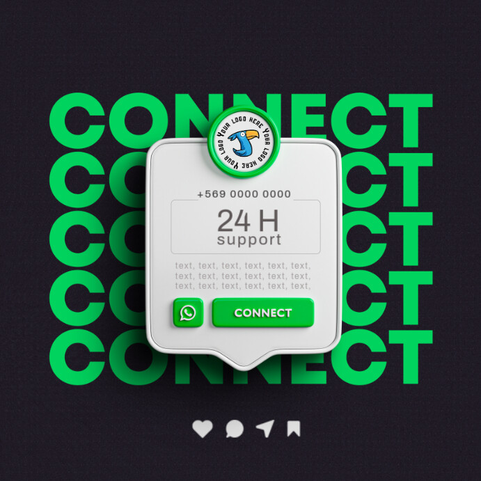 Black Profesional Contac Us Whatsapp Instagra Template | PosterMyWall