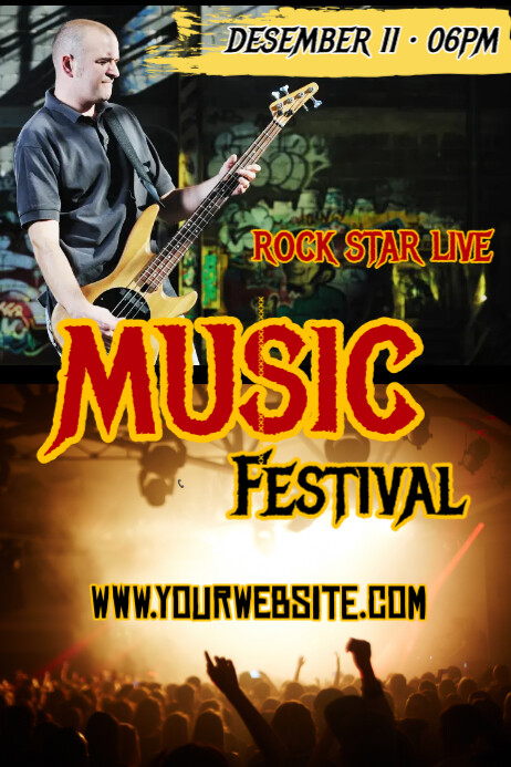 Black Profesional Music Event Poster Template | PosterMyWall