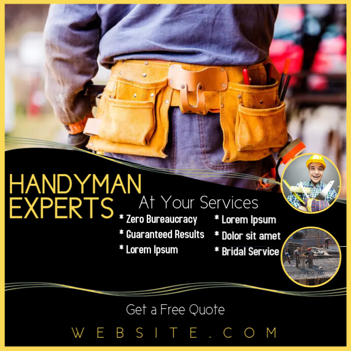 Black Profesional Professional Advertisement Handyman Pos Instagram ...
