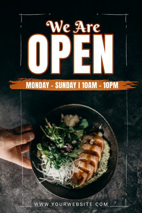 Plantilla de Black Profesional We Are Open Poster | PosterMyWall